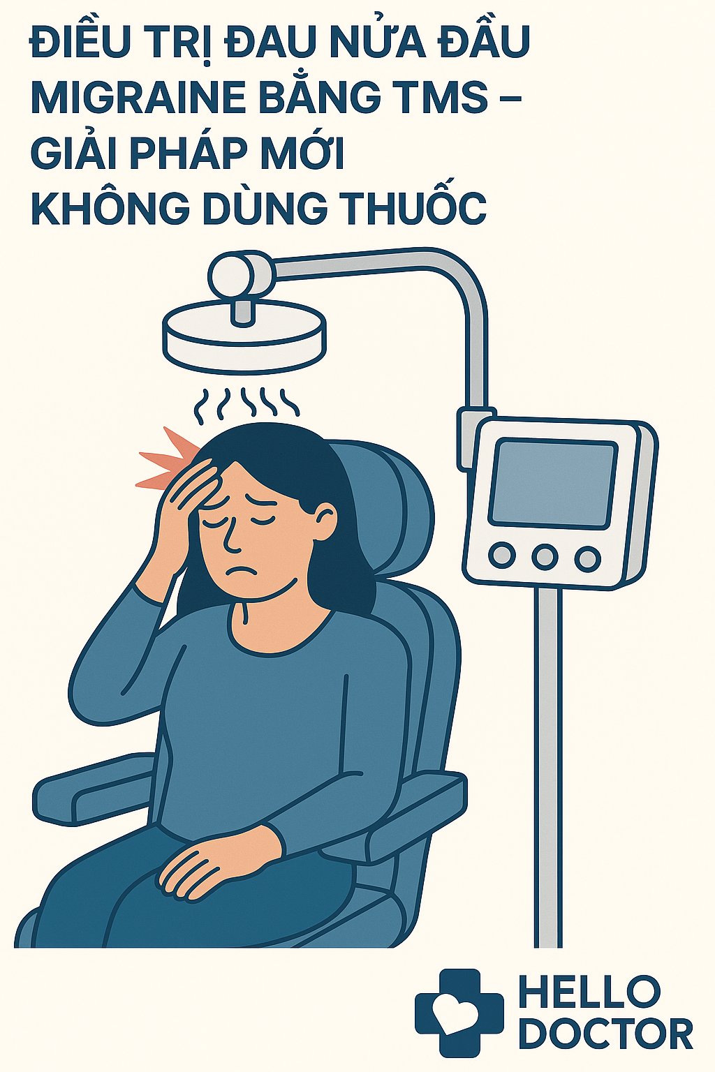 ĐIỀU TRỊ ĐAU NỬA ĐẦU MIGRAINE BẰNG TMS – GIẢI PHÁP MỚI KHÔNG DÙNG THUỐC